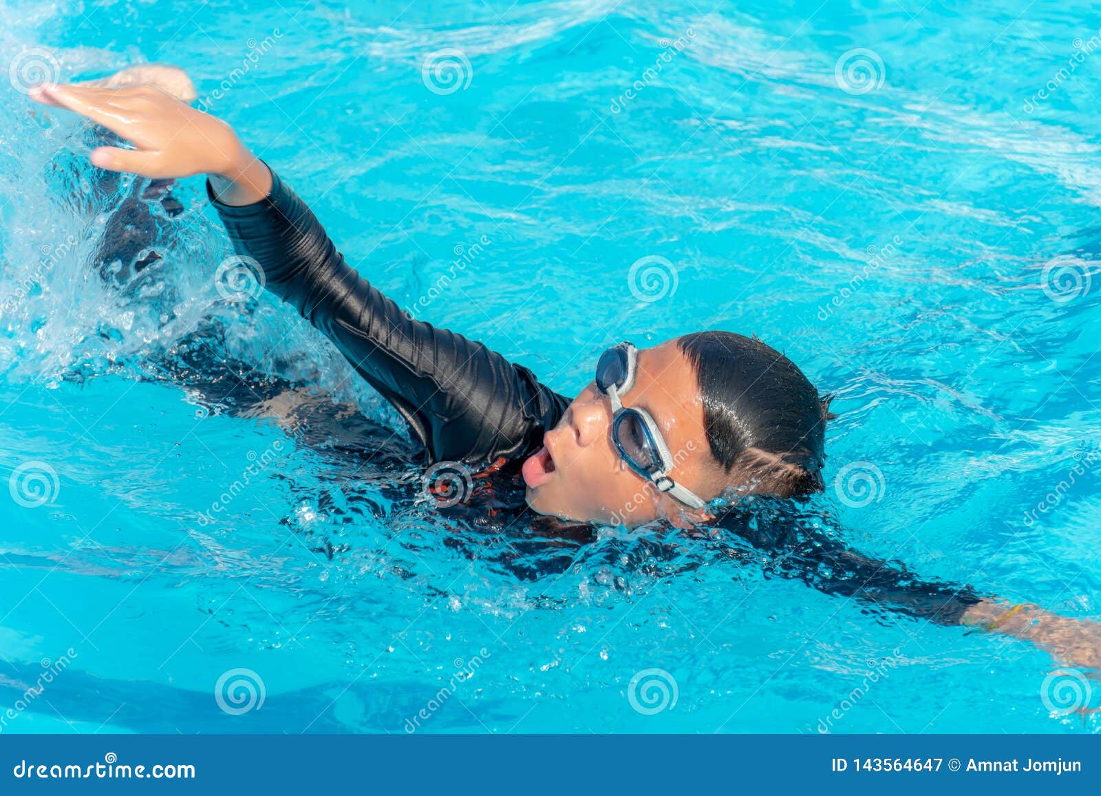 Boys Are Swimming In The Pool Stock Image | CartoonDealer.com #143564647