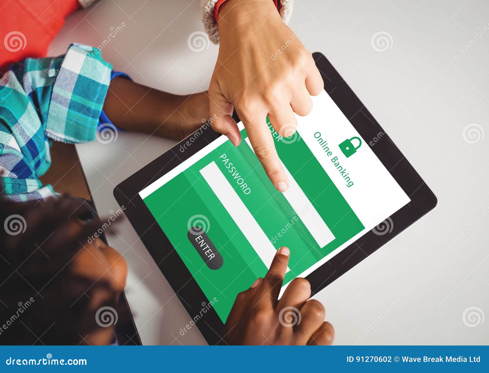 Boys with Tablet, Login Screen Stock Photo - Image of scrolling ...