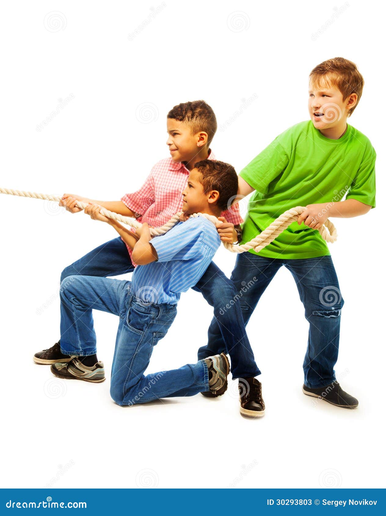 Boys team pulling the rope stock image. Image of competition - 30293803