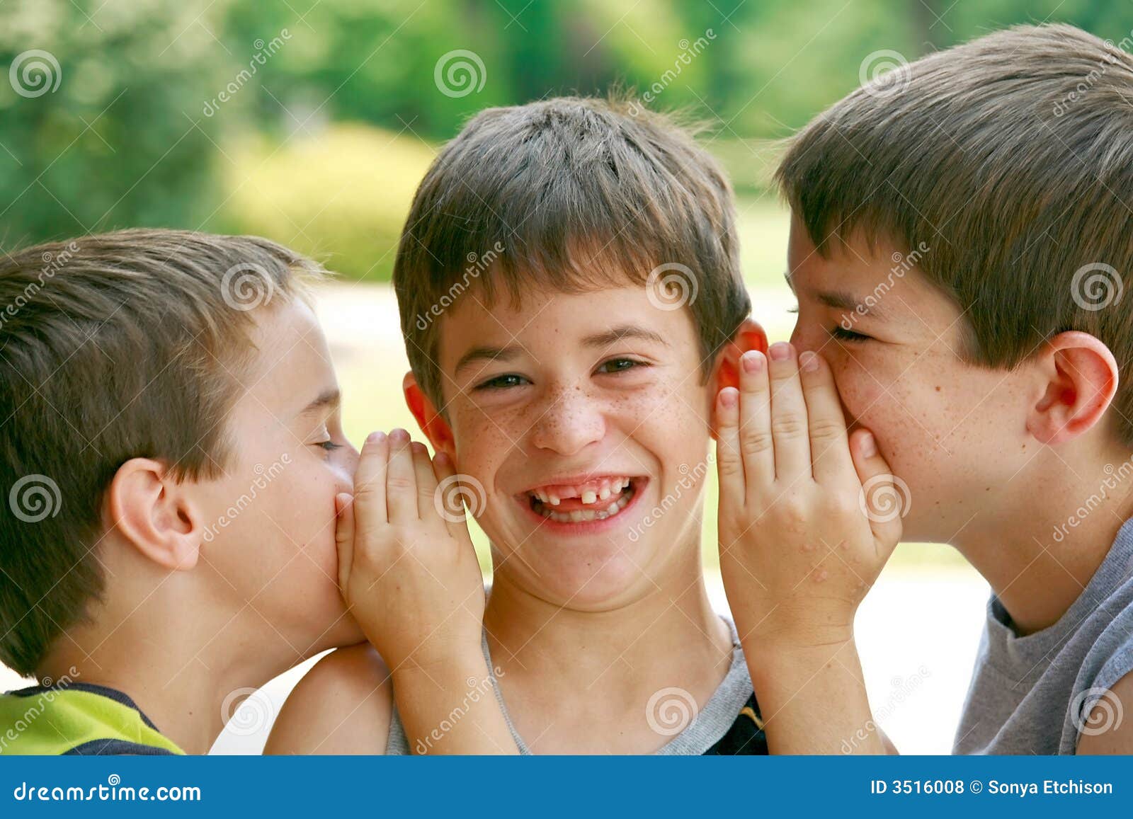 Boys Telling Secrets stock photo. Image of childhood, close - 3516008