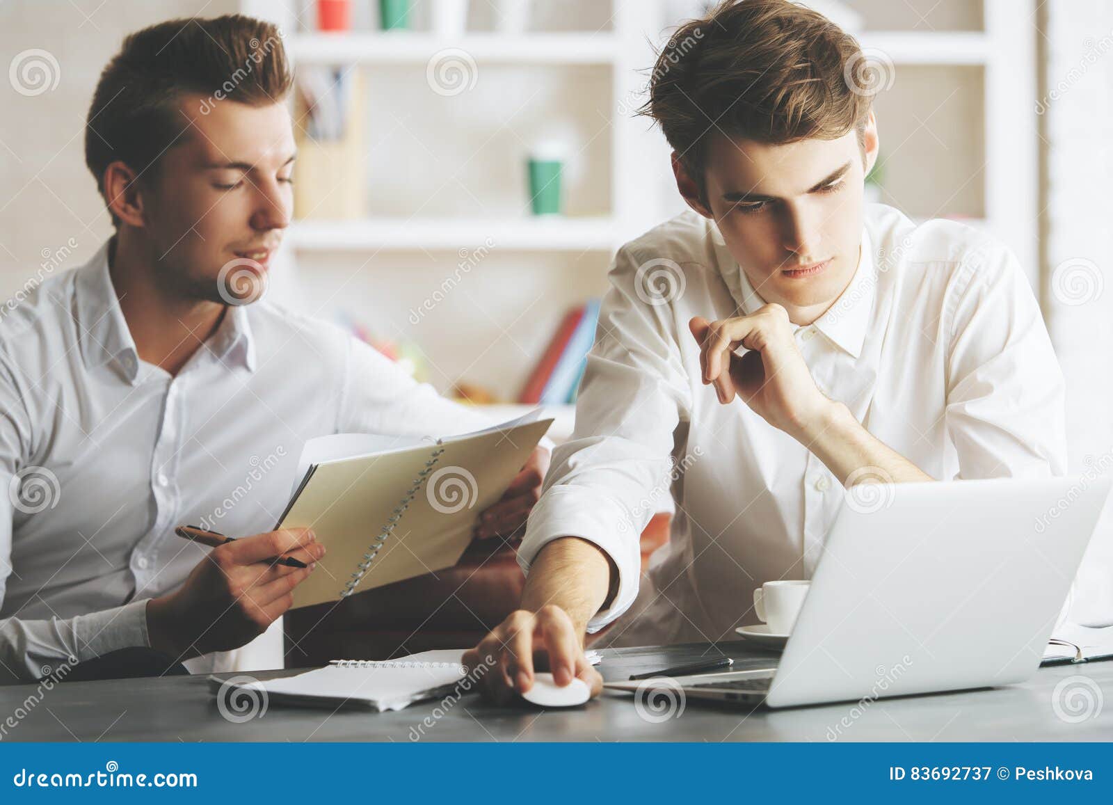 Boys working on project stock image. Image of computer - 83692737