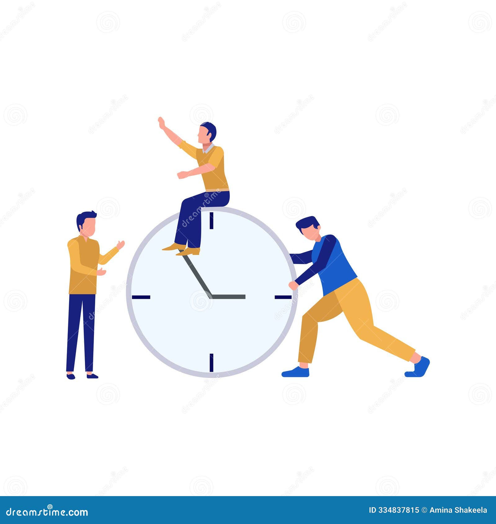 The Boys Working on Time Managment Stock Illustration - Illustration of ...