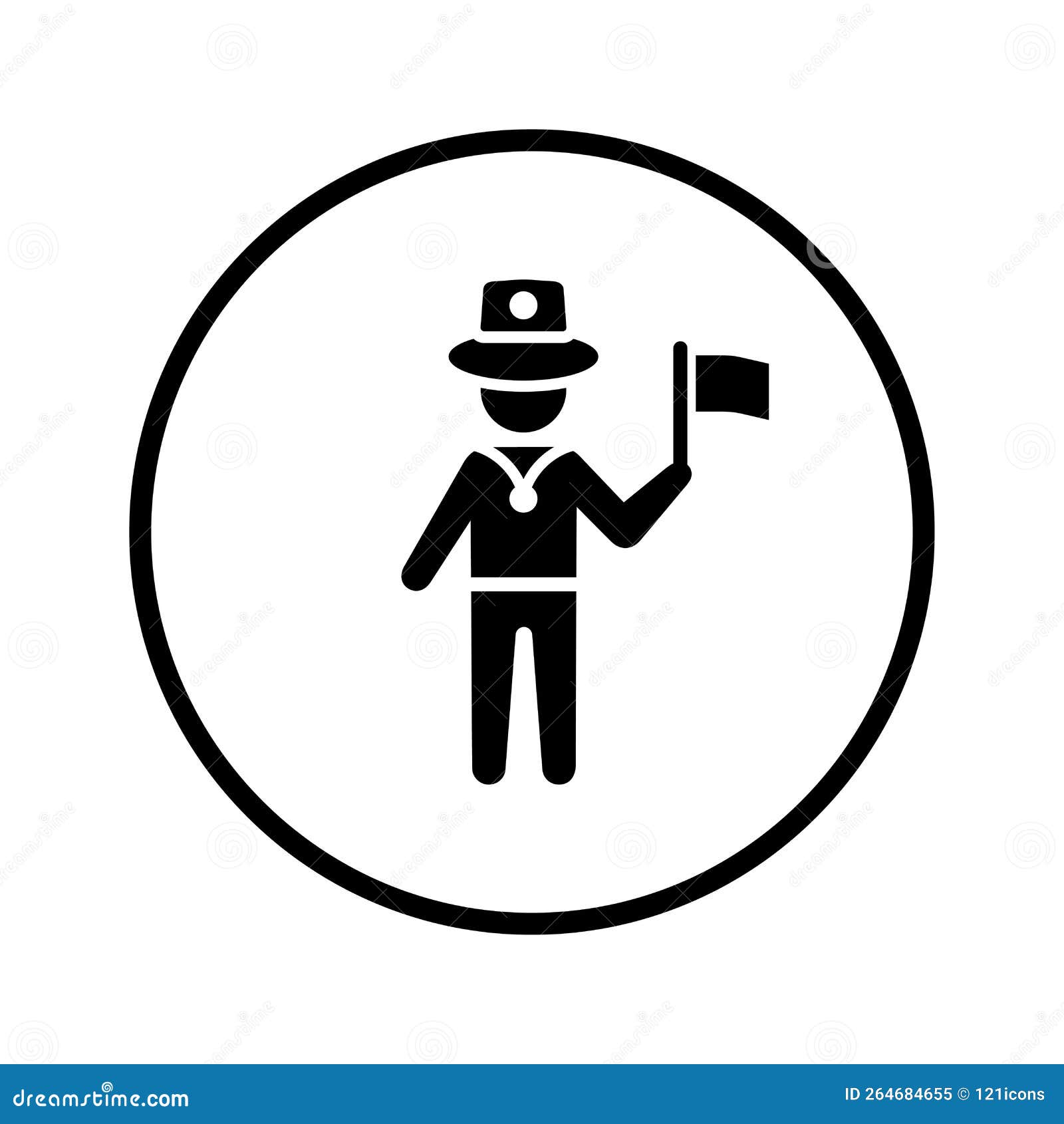 Boyscout, Flag, People Icon. Black Vector Graphics Stock Illustration ...