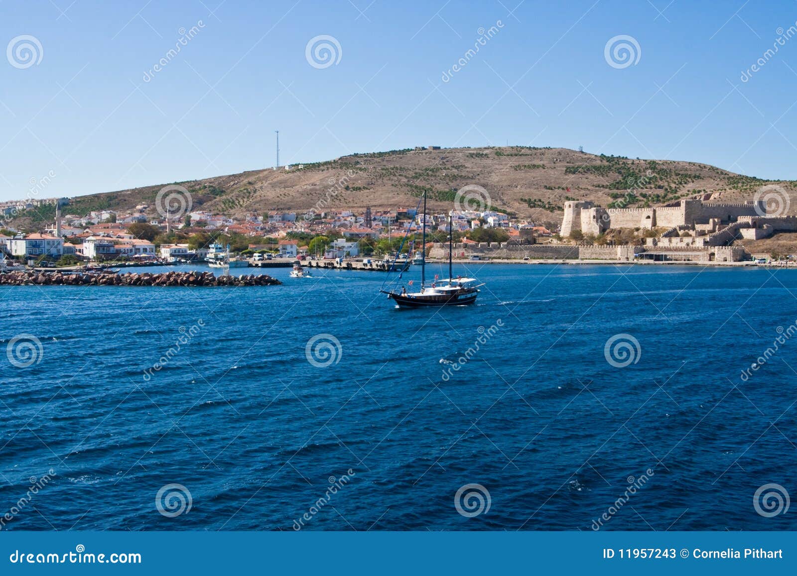 Bozcaada in Turkey stock image. Image of boat, ship, east - 11957243