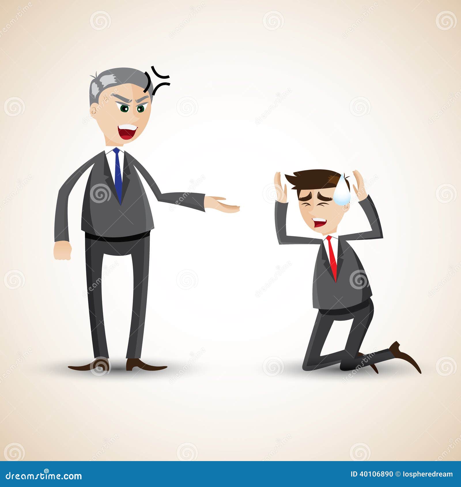 Boze beeldverhaalzakenman vector illustratie. Illustration of begrip ...