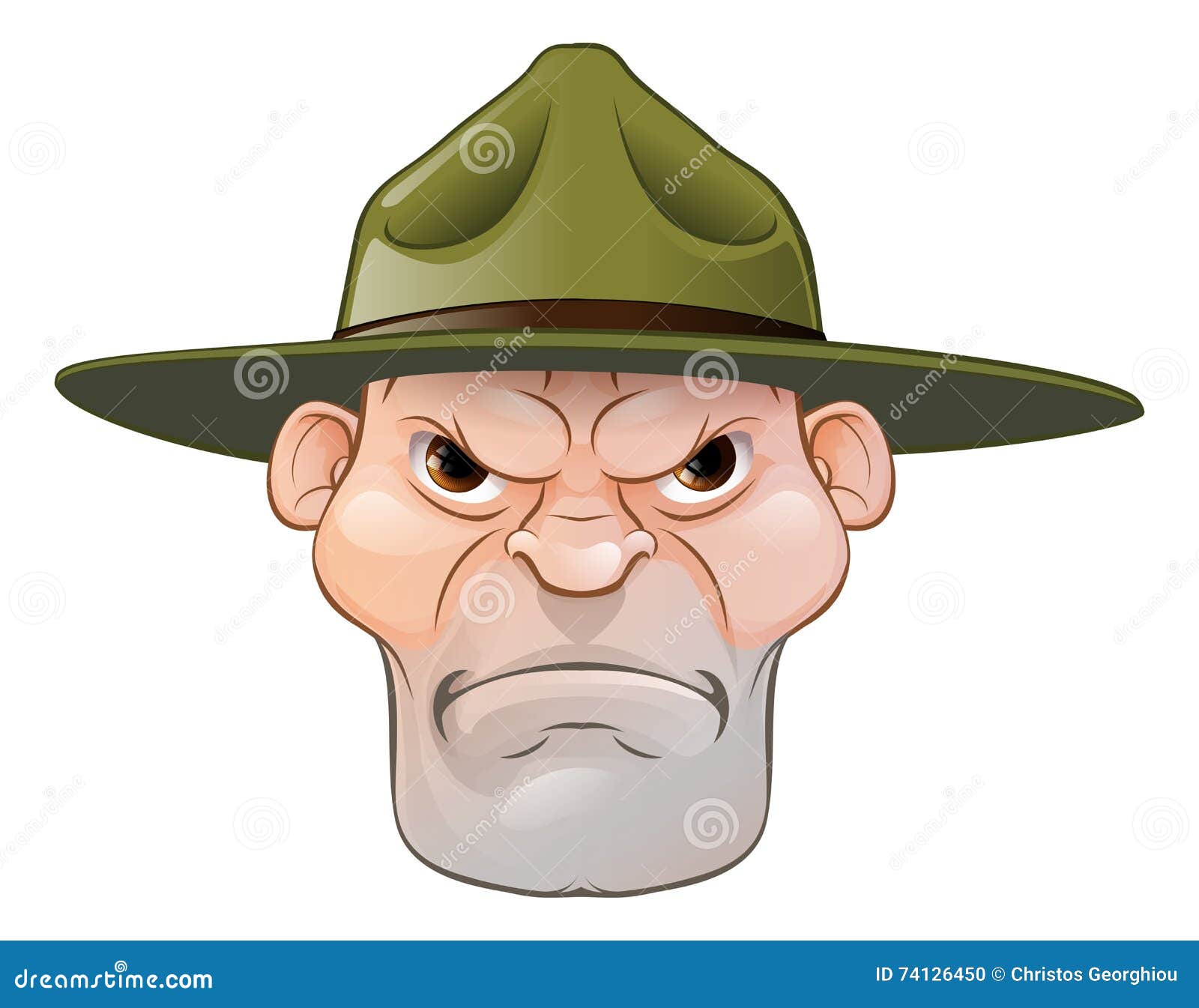Boze Boorsergeant Cartoon vector illustratie. Illustration of ...