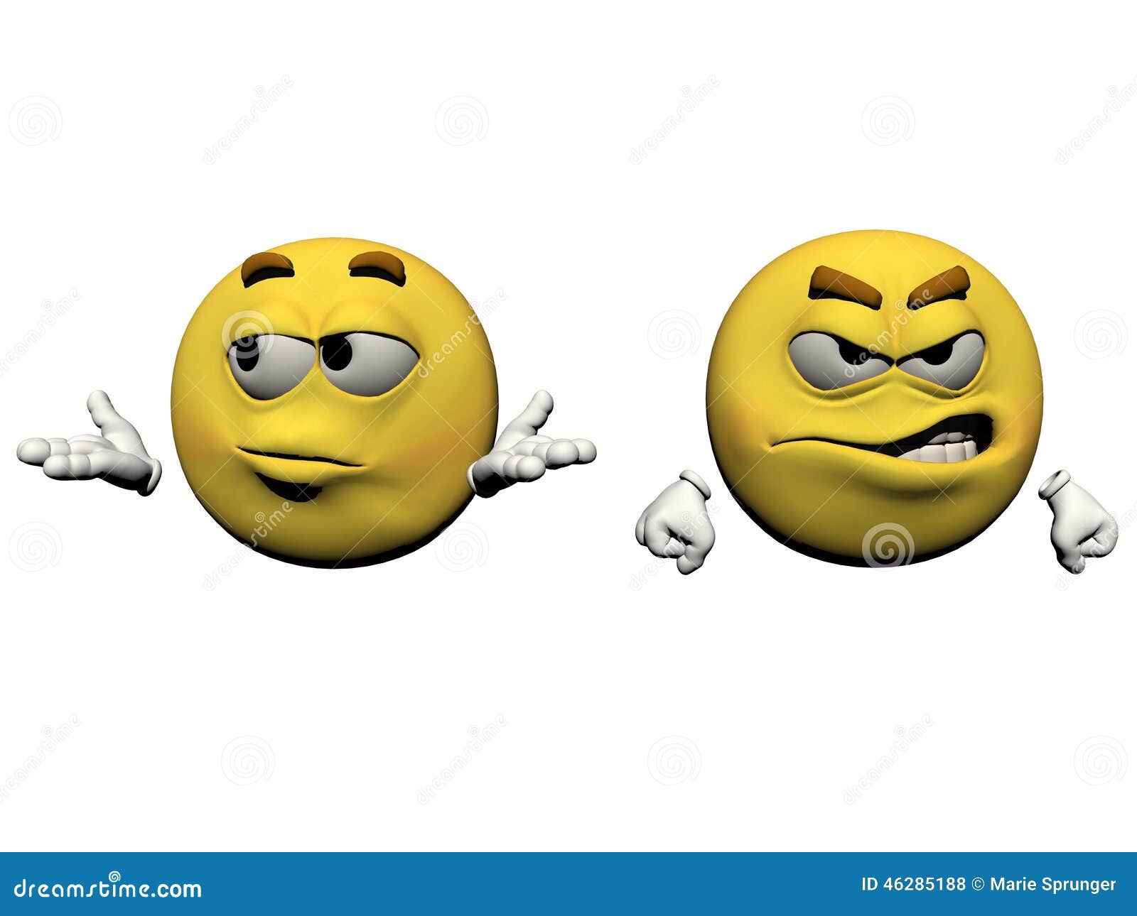 Boze En Verwarde 3d Emoticons - Geef Terug Stock Illustratie ...