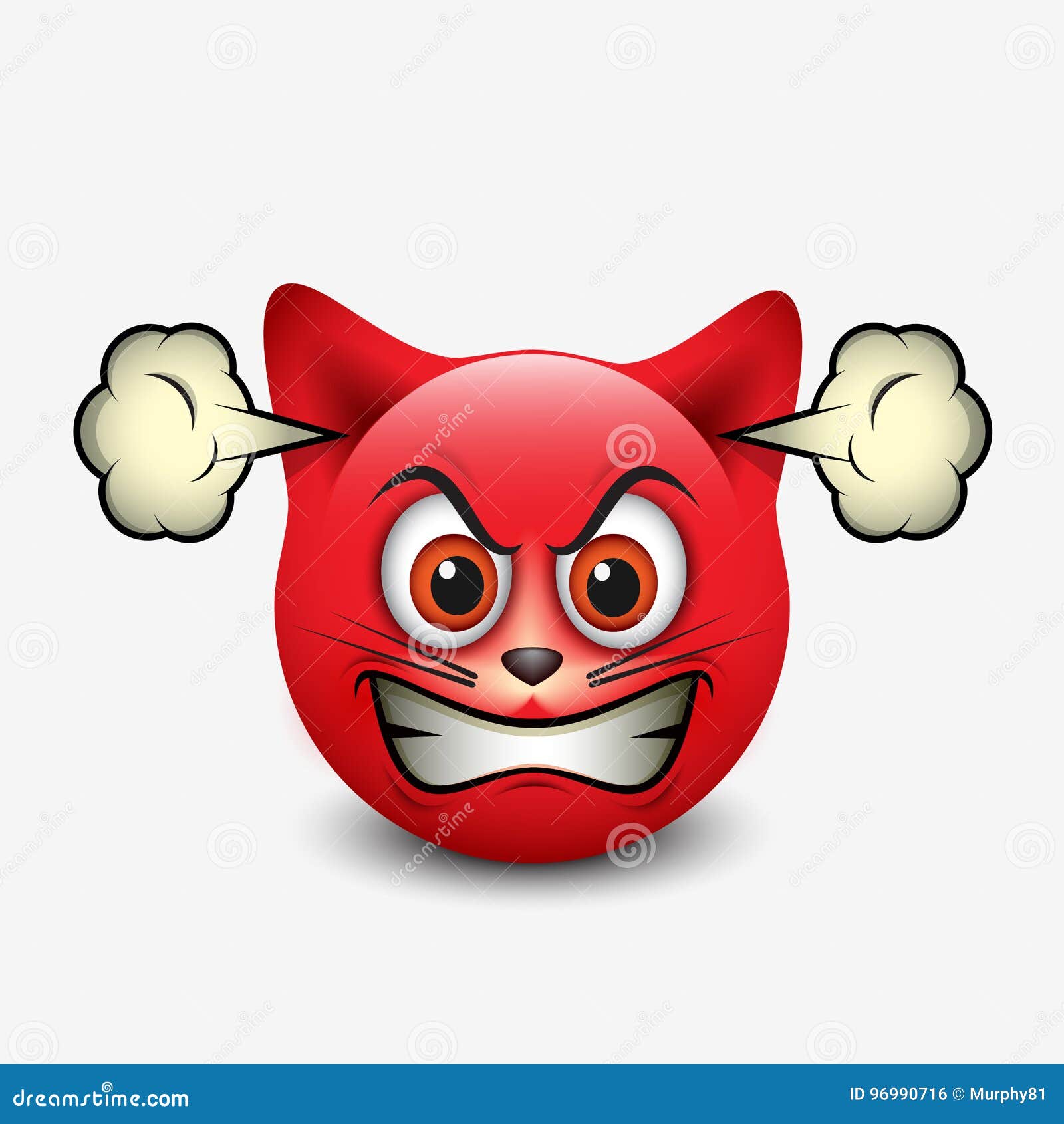 Boze Kat Emoticon, Emoji, Smiley - Vectorillustratie Vector Illustratie ...