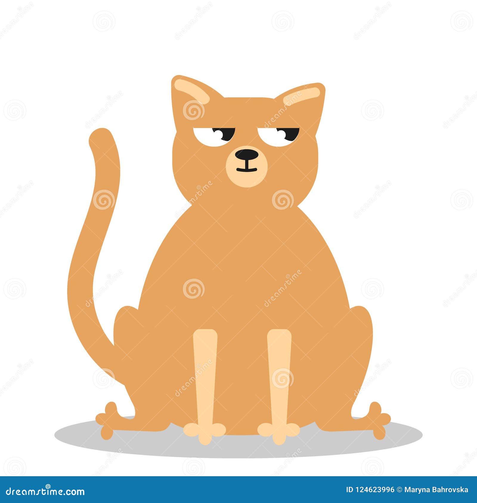 Boze Knorrige Katten Vlakke Vector Vector Illustratie - Illustration of ...