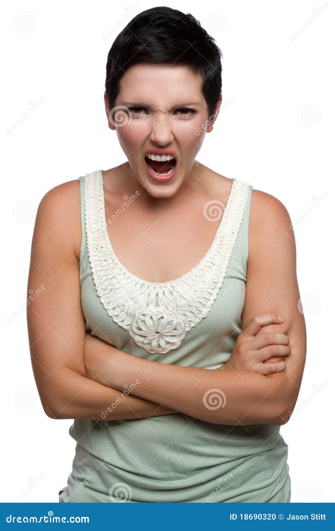 Boze Schreeuwende Vrouw stock foto. Image of meisje, vrij - 18690320