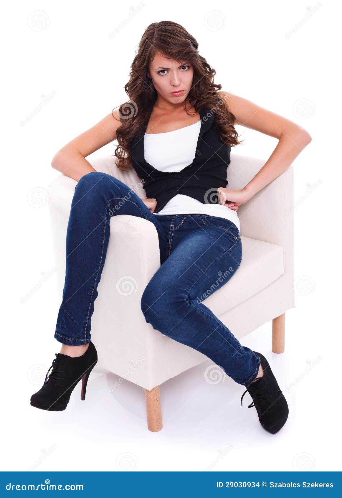 Boze vrouw stock foto. Image of jong, uitdrukking, stellen - 29030934