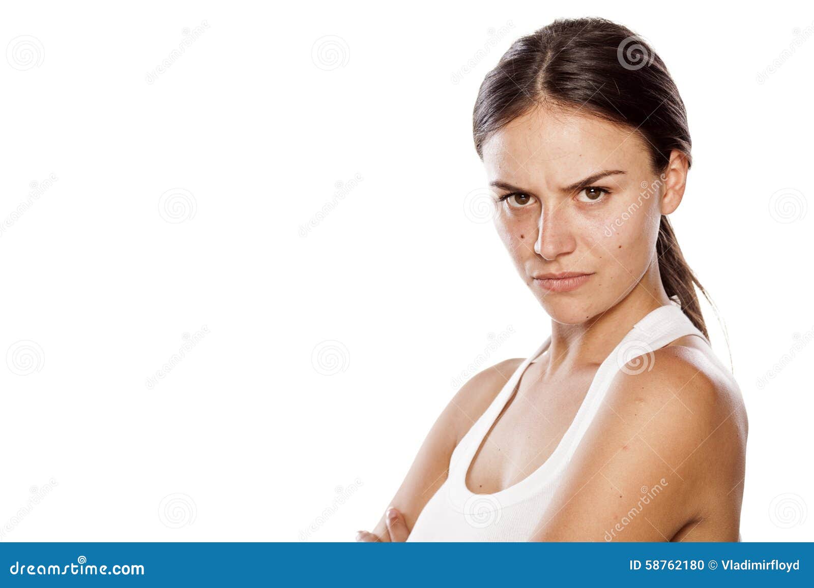 Boze Vrouw stock foto. Image of toevallig, gezicht, achtergrond - 58762180