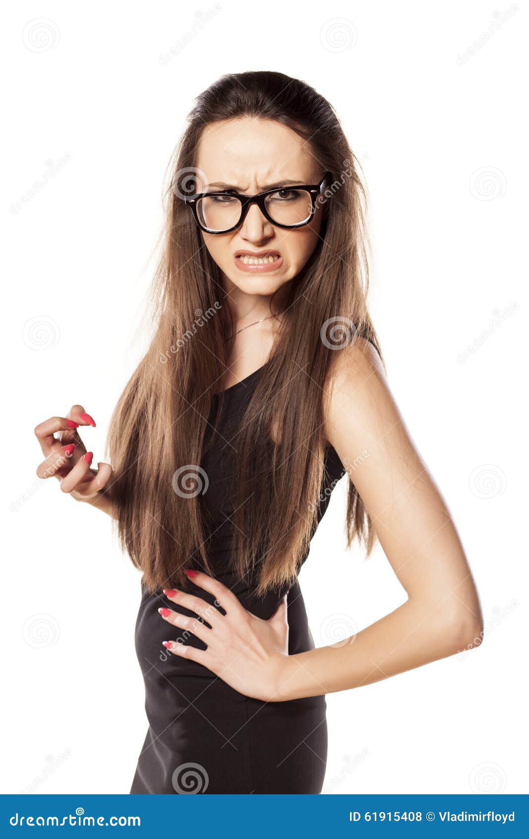 Boze Vrouw stock foto. Image of achtergrond, meisje, zwart - 61915408