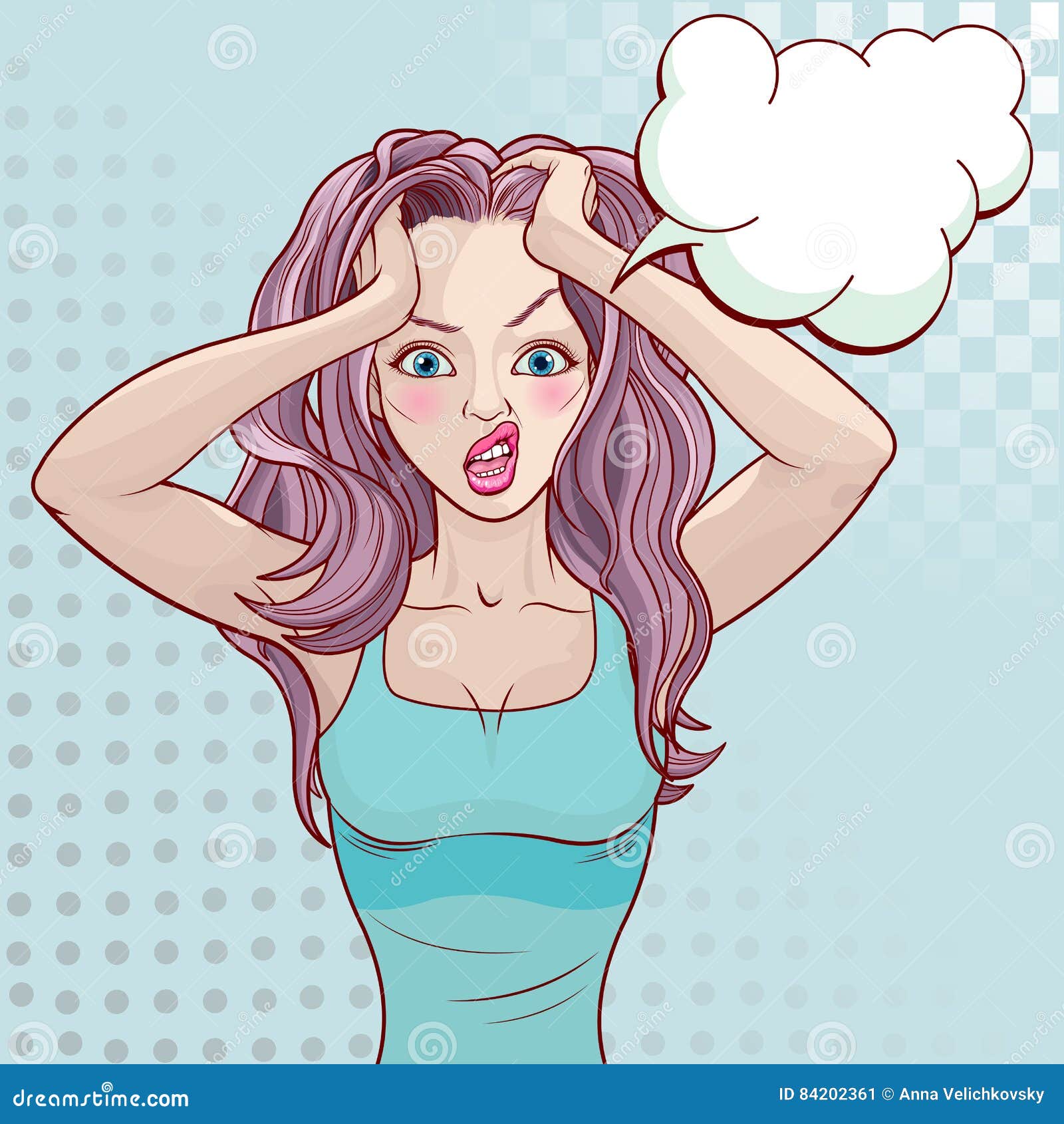 Boze Vrouw Die Haar Haar Uittrekken Vector Illustratie - Illustration ...