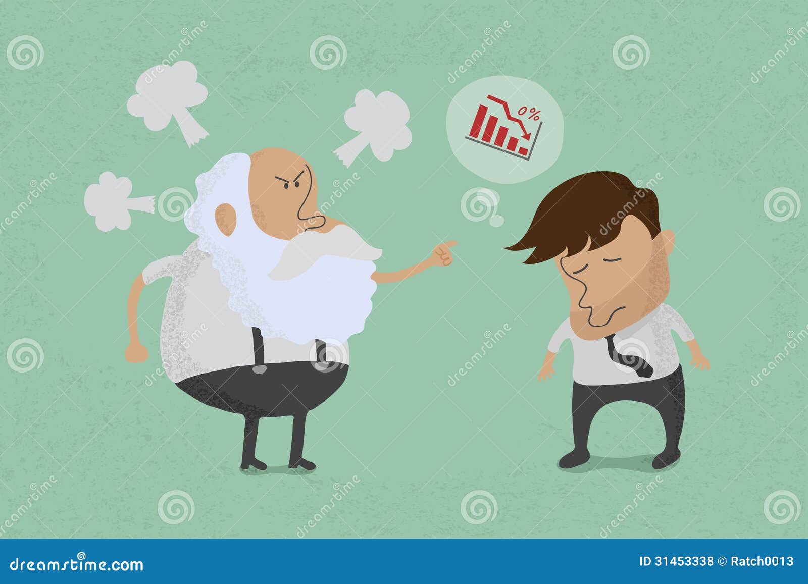 Boze Werkgever Met Werknemer Vector Illustratie - Illustration of ...