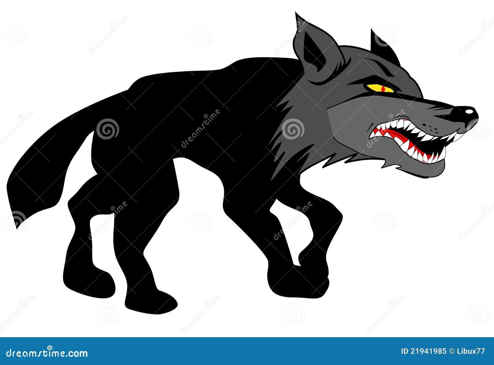 Boze wolf vector illustratie. Illustration of boos, grijpen - 21941985