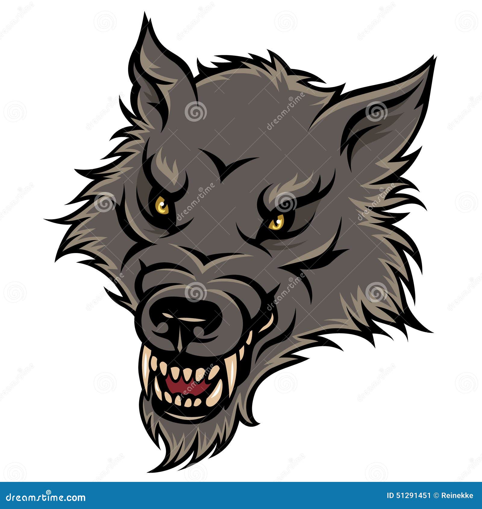 Boze Wolf vector illustratie. Illustration of wolf, mascotte - 51291451
