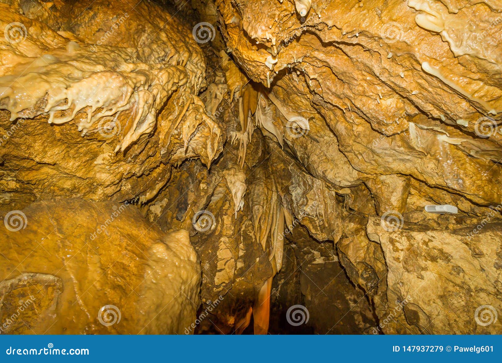 The Bozkov dolomite cave stock image. Image of tourism - 147937279