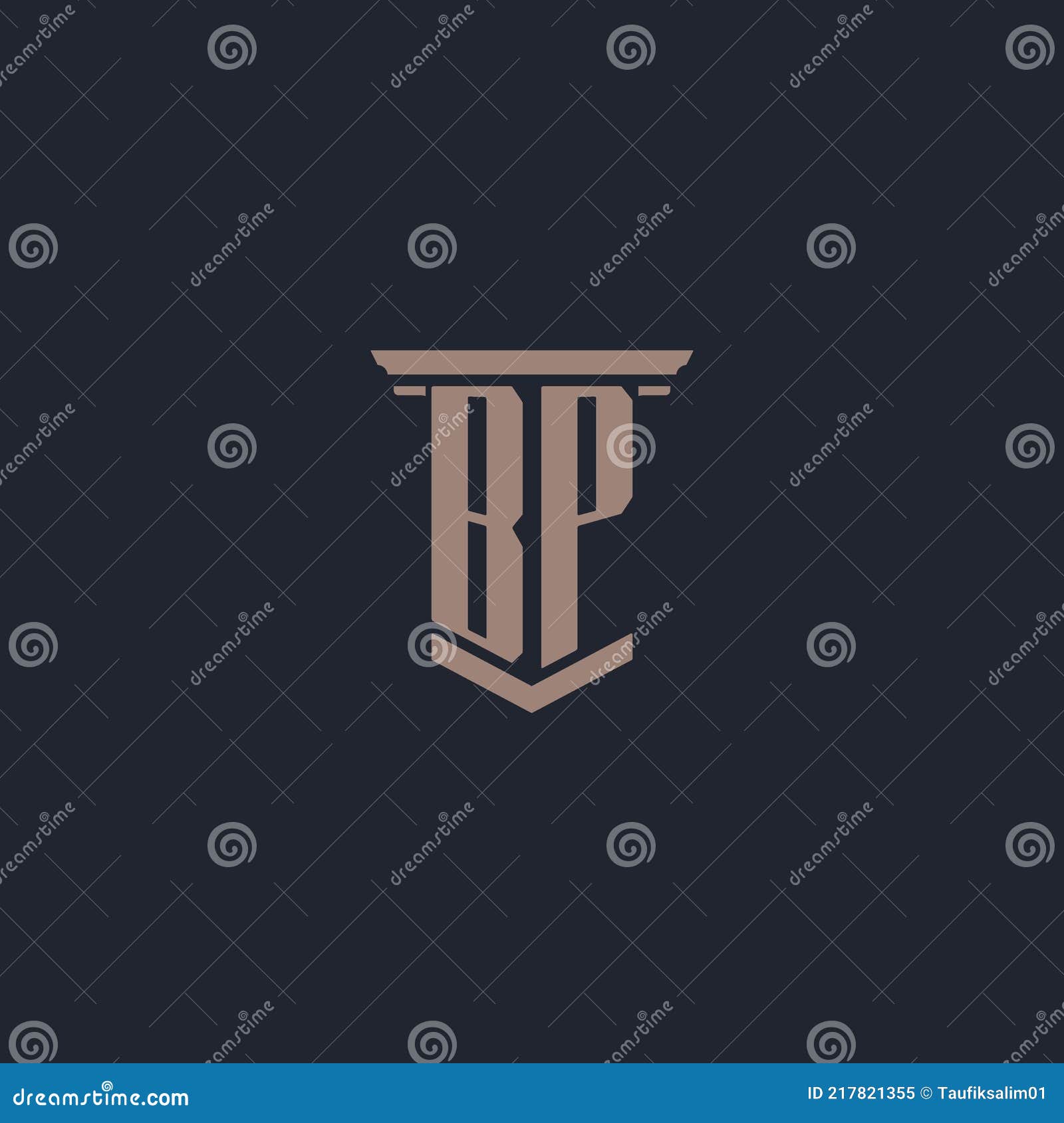 BP Initial Monogram Logo with Pillar Style Design Stock Vector ...