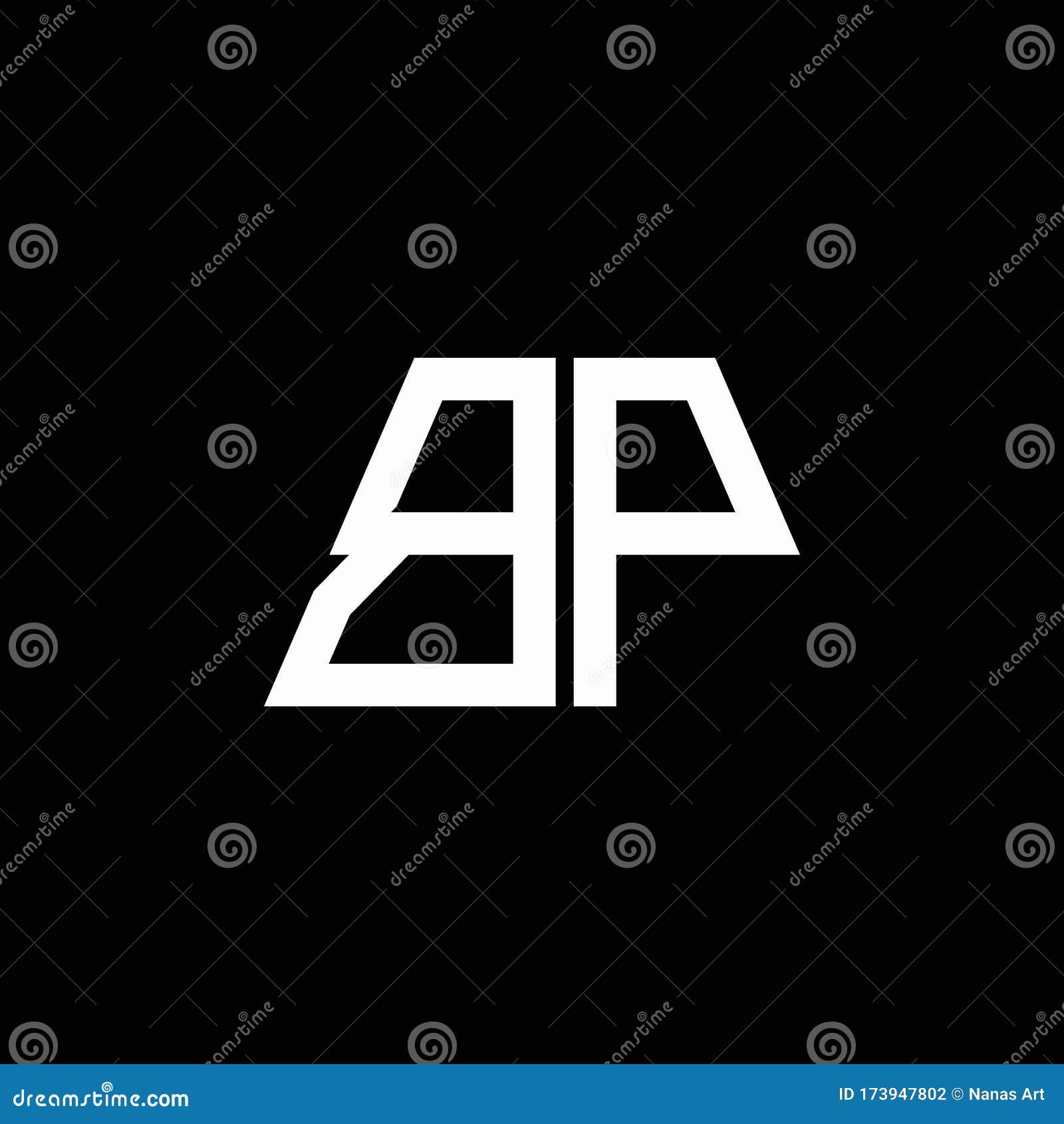 BP Logo Abstract Monogram Isolated on Black Background Stock Vector ...