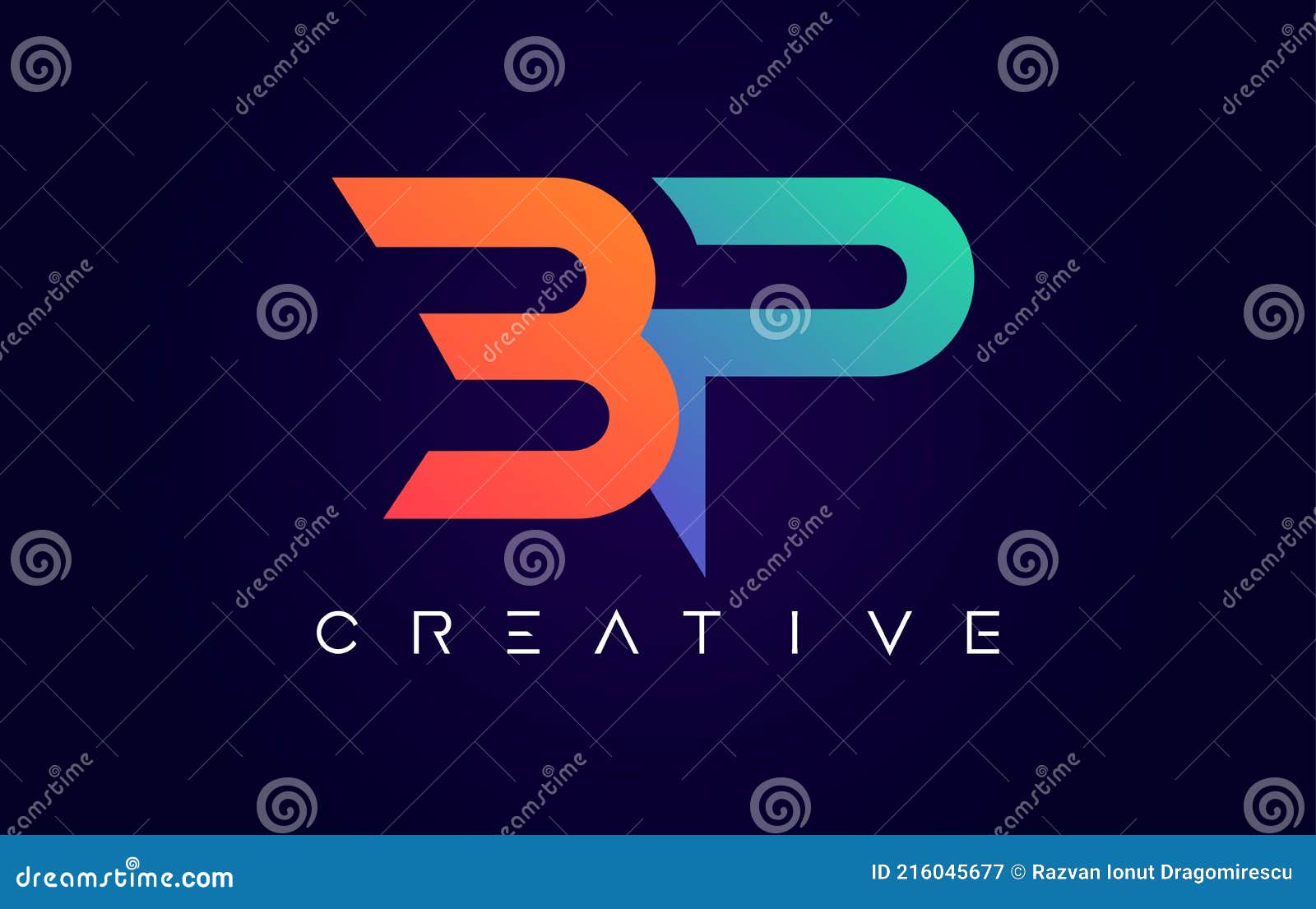BP Logo Letter Design with Modern Creative Concept and Orange Blue ...