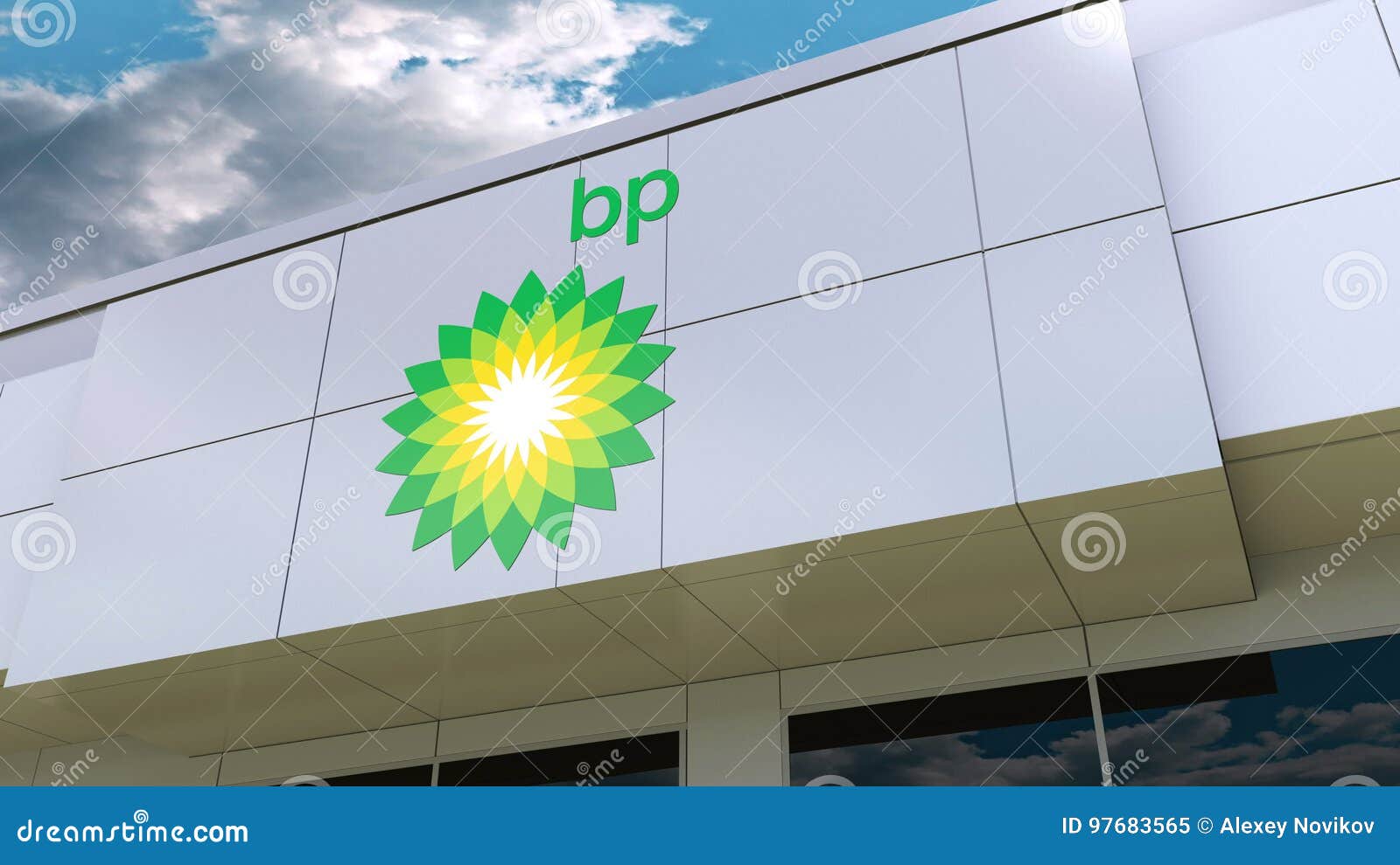 BP Logo on the Modern Building Facade. Editorial 3D Rendering Editorial ...