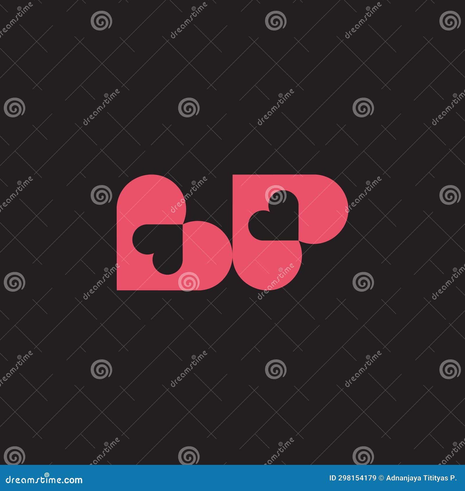 Bp Pink Kid Love Heart Concept Logo Vector Stock Vector - Illustration ...