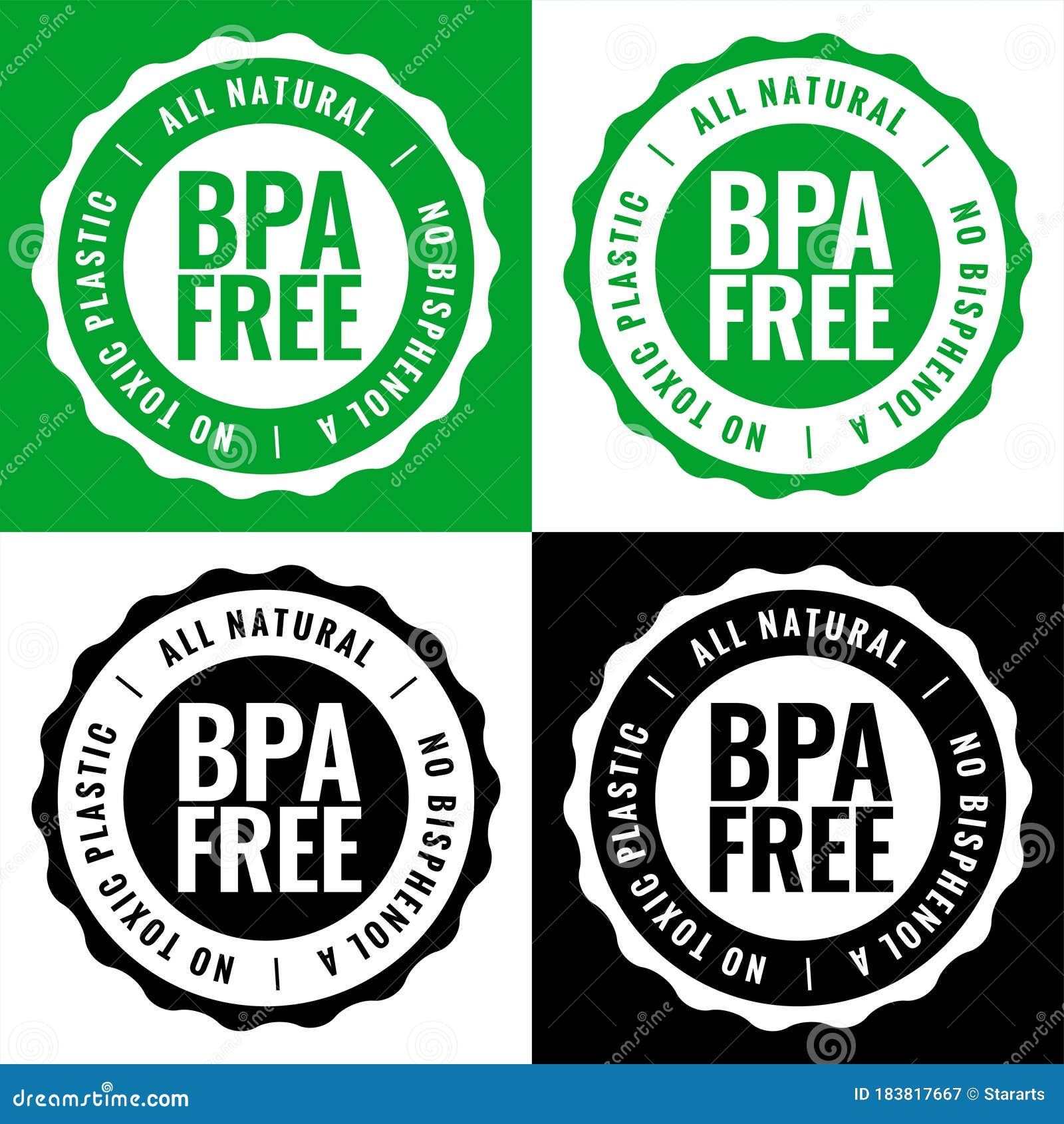 Bpa Free Bisphenol-a and Phthalates Label Design Stock Vector ...