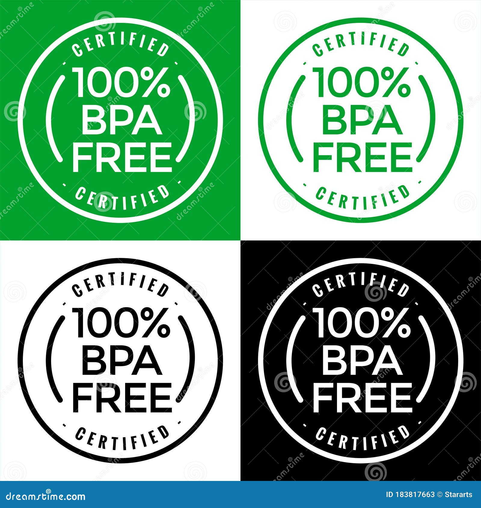 Bpa Free Bisphenol-a and Phthalates Modern Line Label Design Stock ...