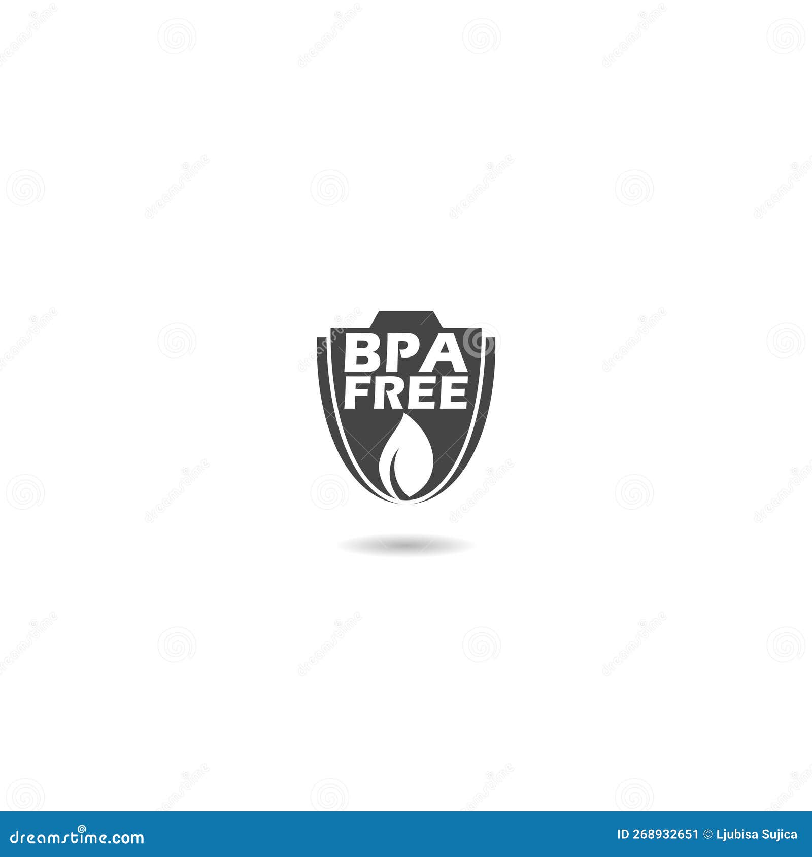 BPA Free Logo Icon with Shadow Stock Vector - Illustration of safety ...