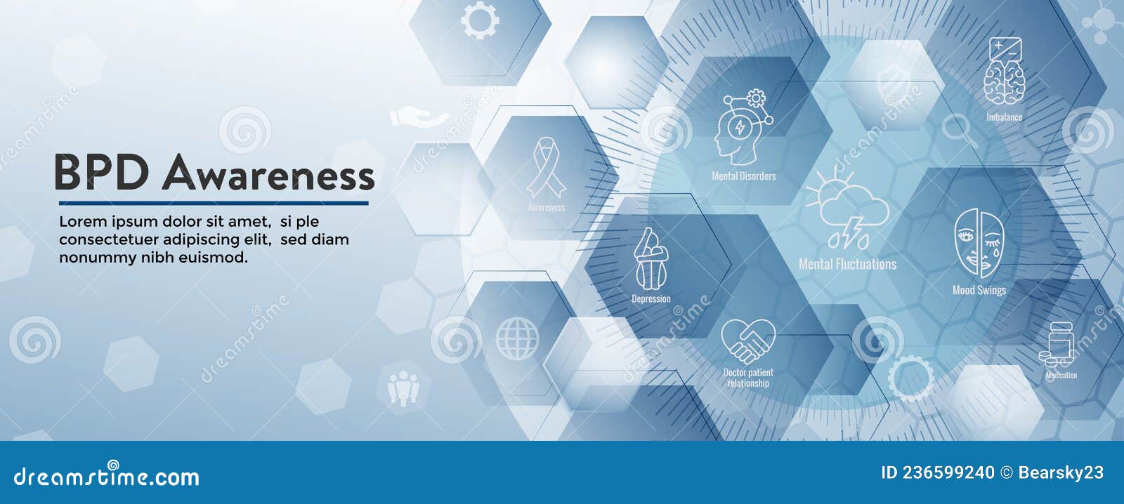 BPD - Borderline Personality Disorder Icon Set with Web Header Banner ...