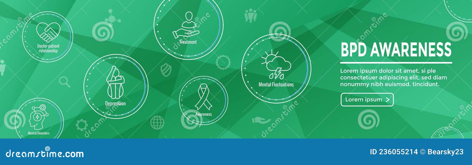 BPD - Borderline Personality Disorder Icon Set with Web Header Banner ...