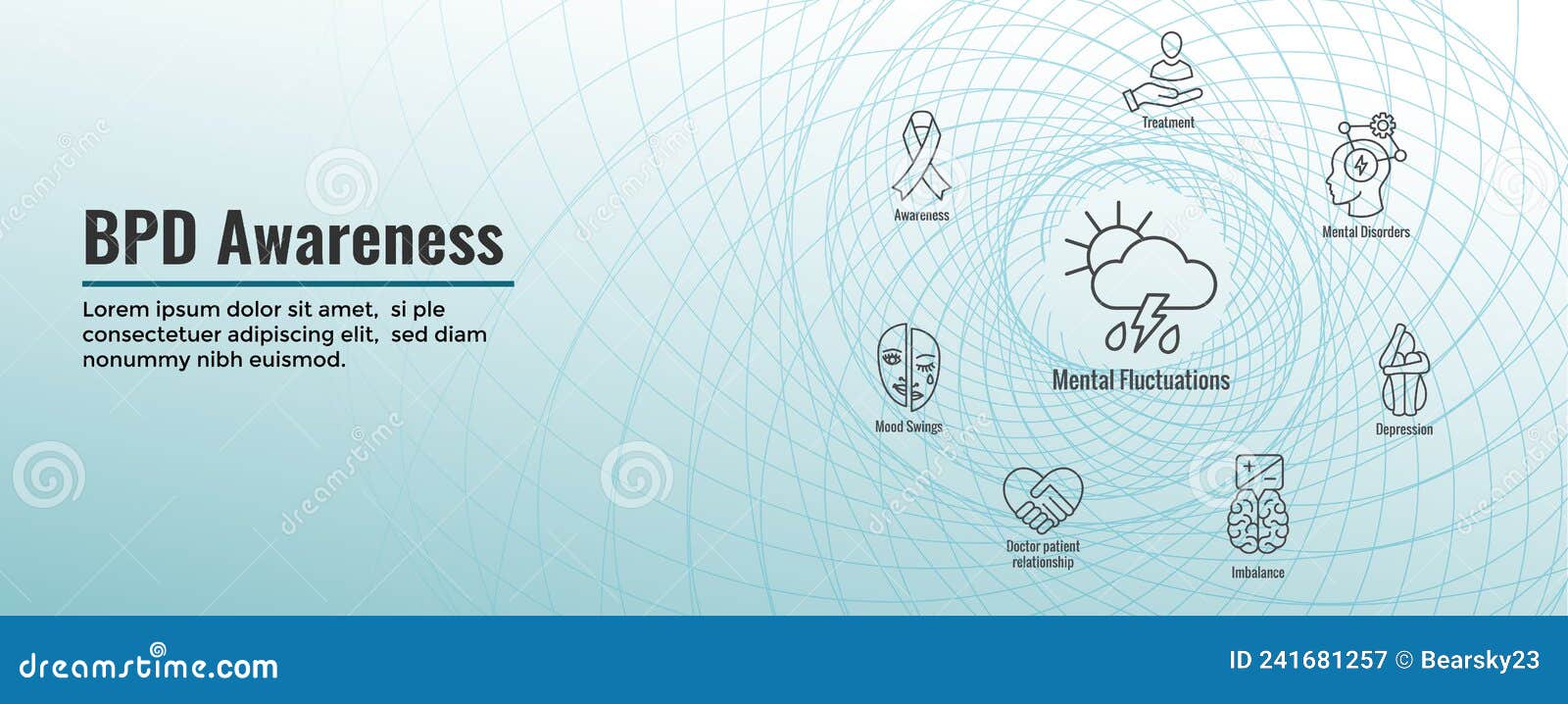 BPD - Borderline Personality Disorder Icon Set with Web Header Banner ...