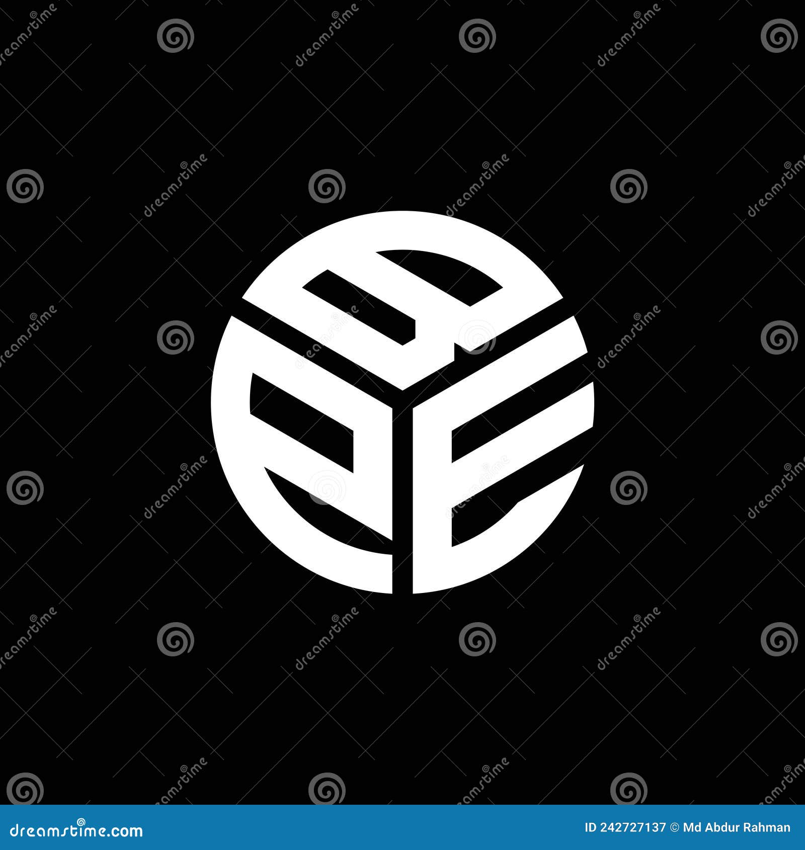 BPE Letter Logo Design on Black Background. BPE Creative Initials ...