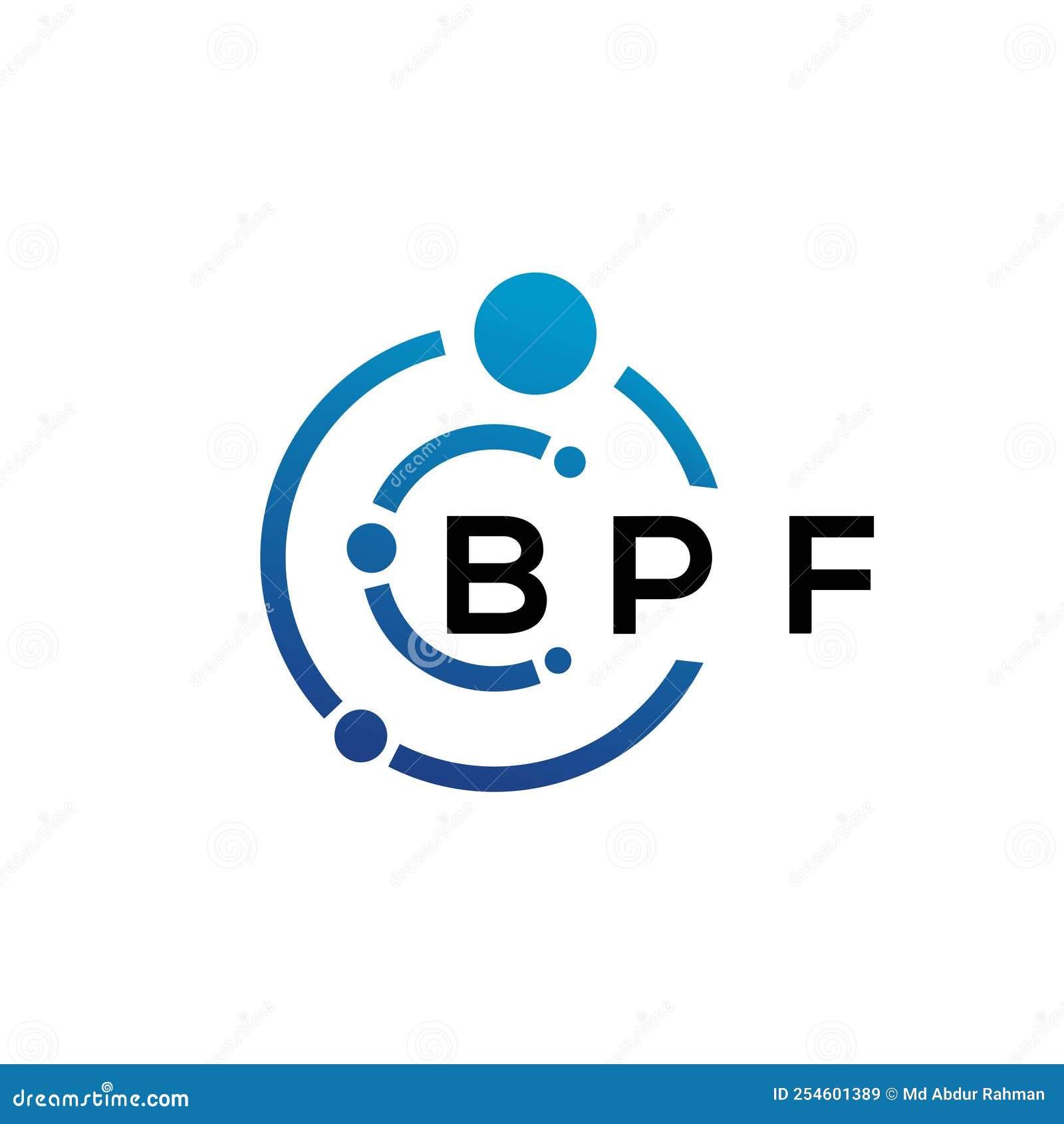 BPF Letter Logo Design on White Background. BPF Creative Initials ...