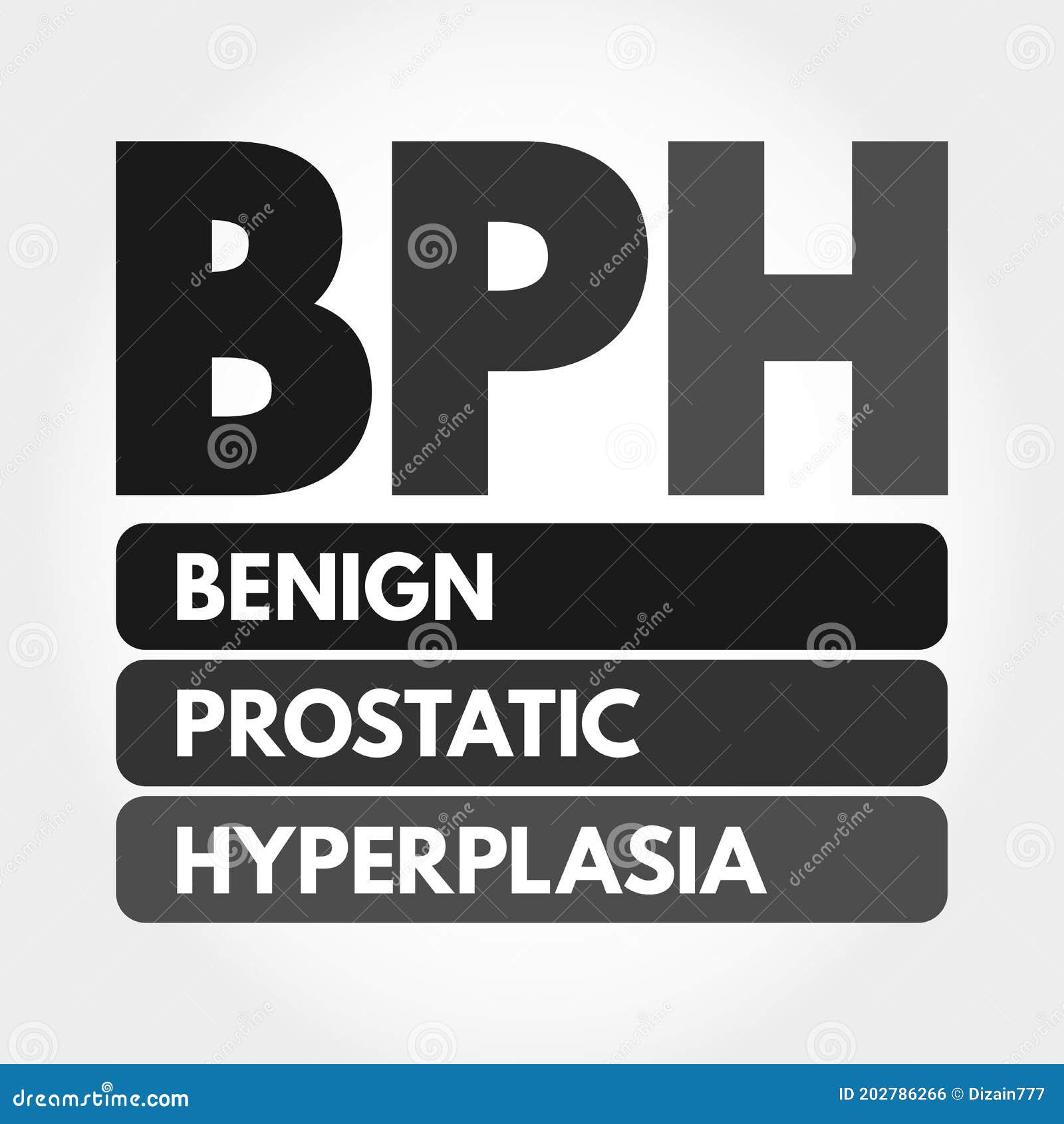 BPH - Benign Prostatic Hyperplasia Acronym Stock Photo | CartoonDealer ...