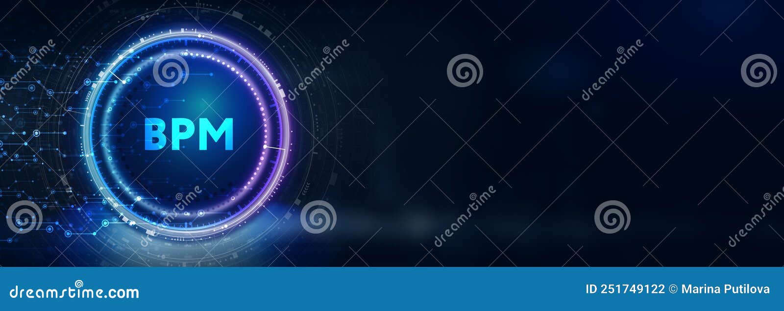 BPM Business Process Management System Technology Concept.3d ...