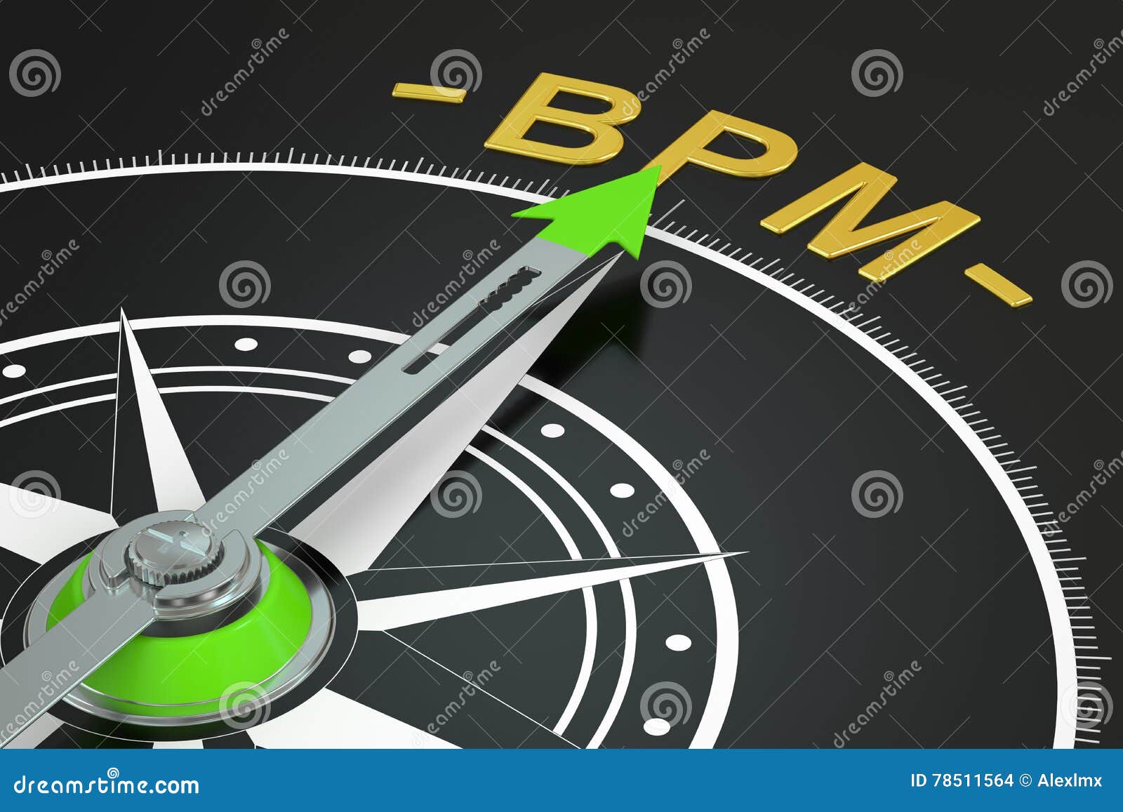 BPM compass concept, 3D stock illustration. Illustration of arrow ...