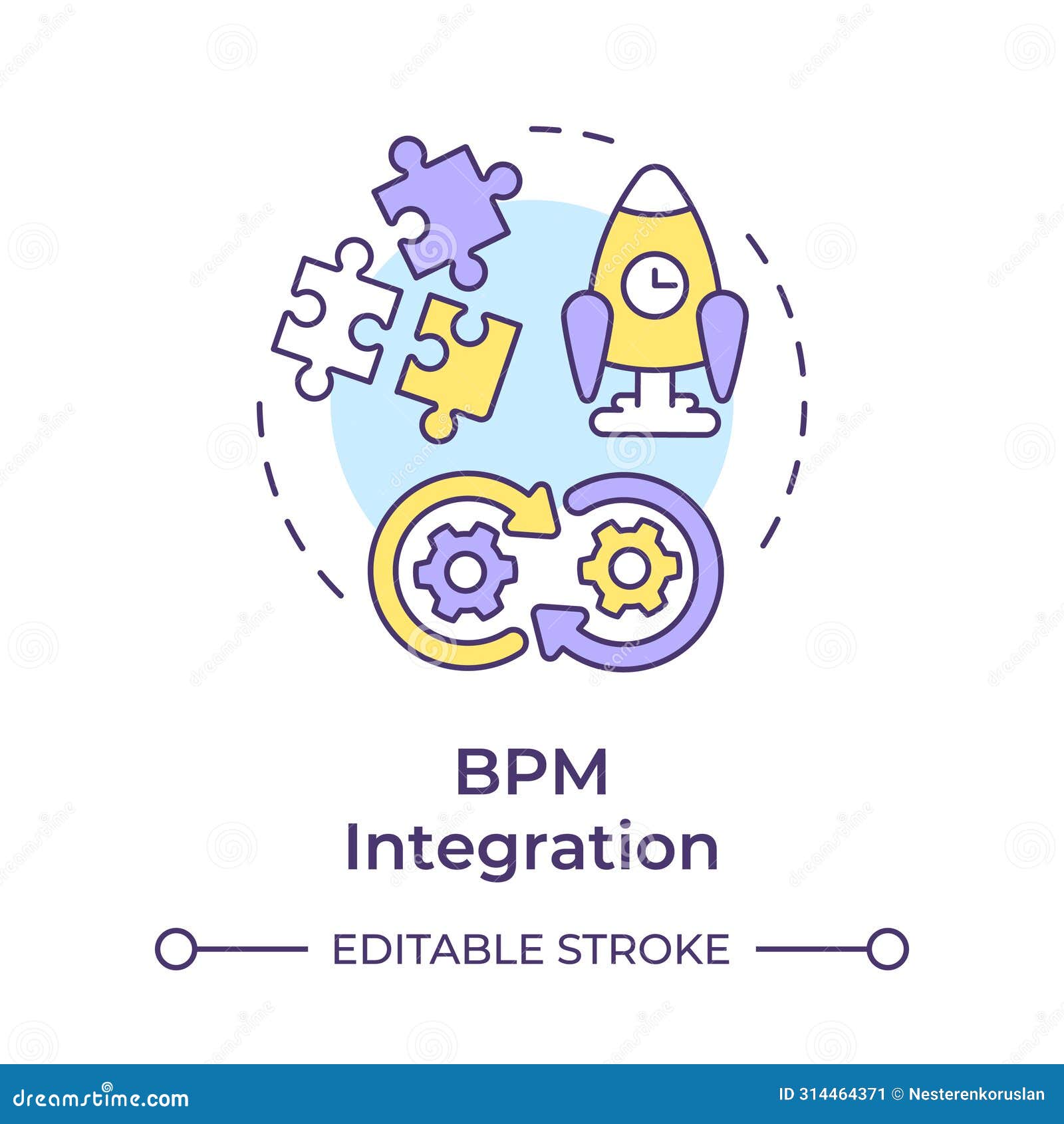 BPM Integration Multi Color Concept Icon Stock Vector - Illustration of ...