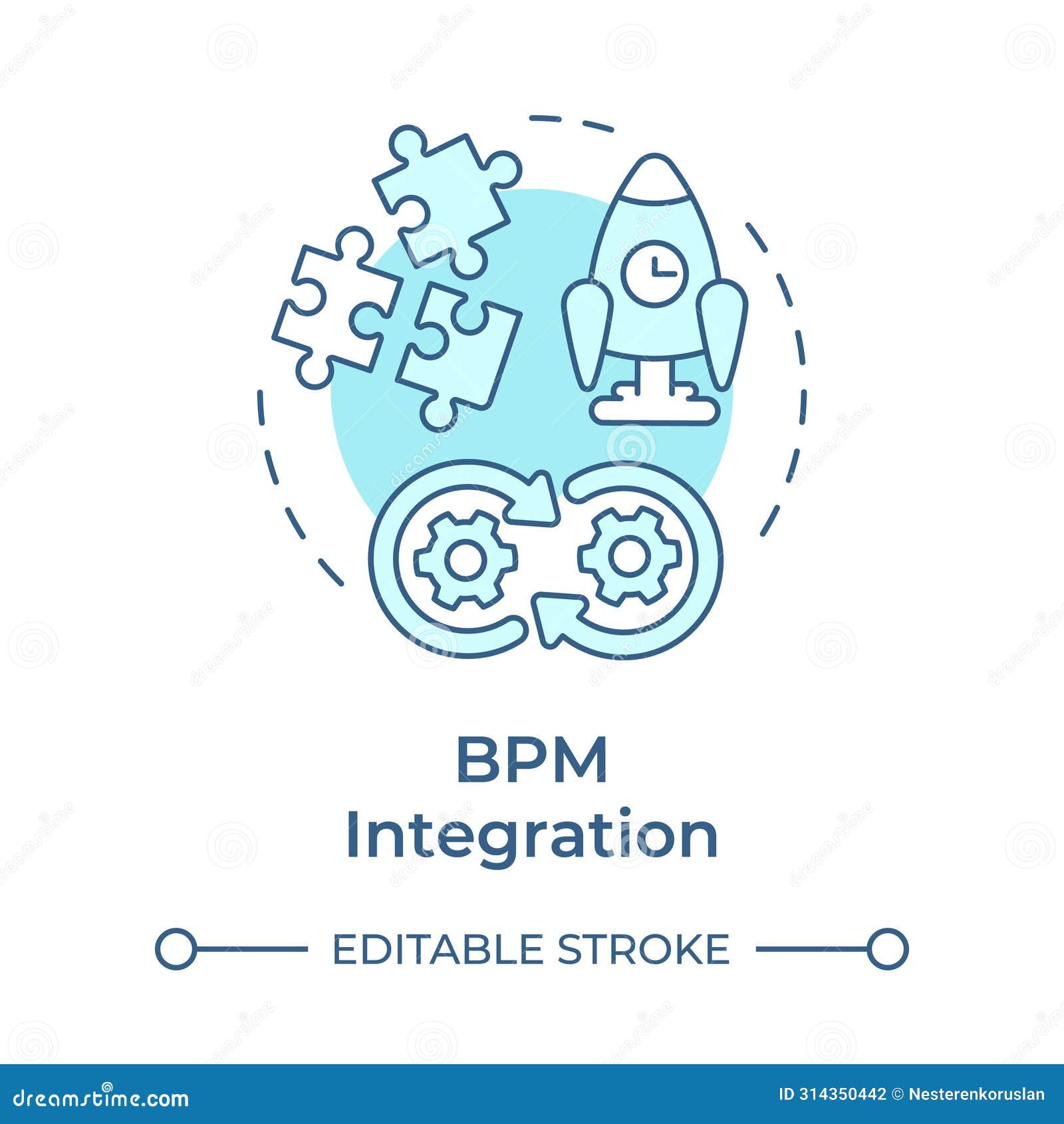 BPM Integration Soft Blue Concept Icon Stock Vector - Illustration of ...