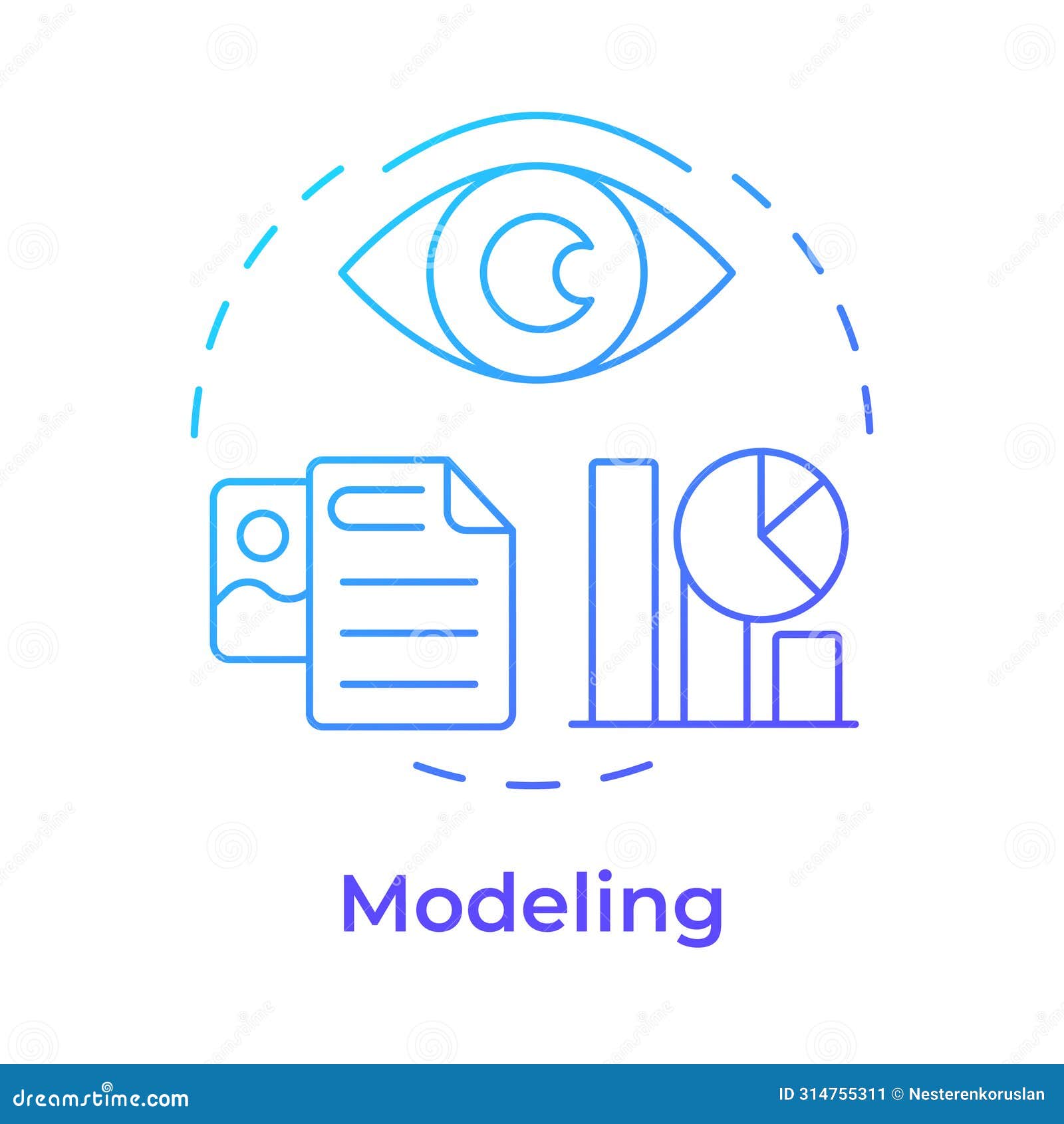 BPM Modeling Blue Gradient Concept Icon Stock Vector - Illustration of ...