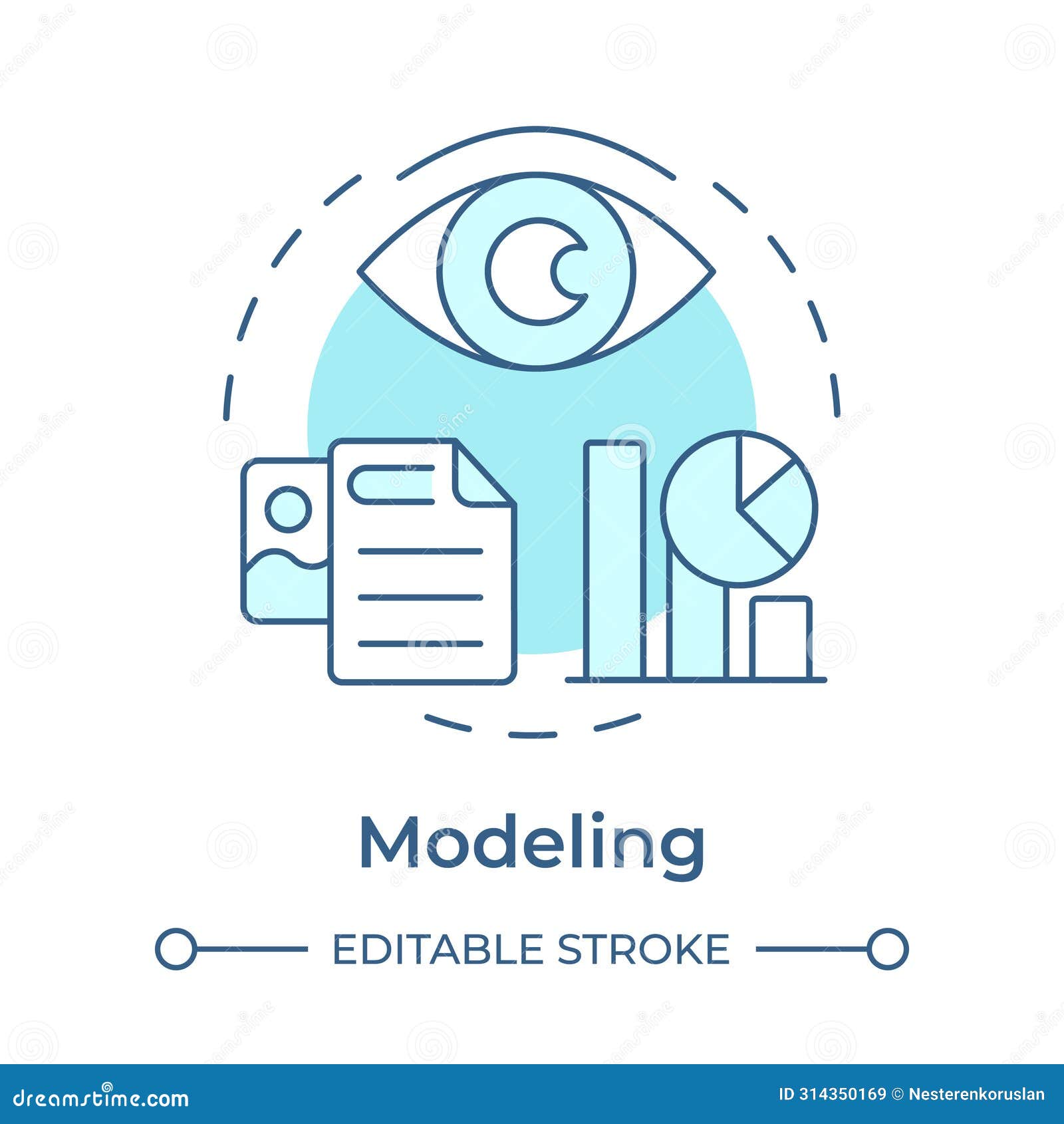 BPM Modeling Soft Blue Concept Icon Stock Vector - Illustration of ...