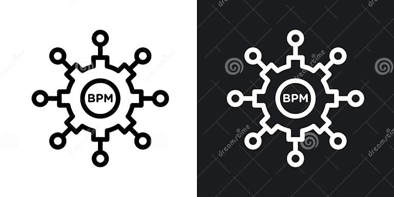 BPM Thin Line Vector Icon Set Stock Vector - Illustration of business ...