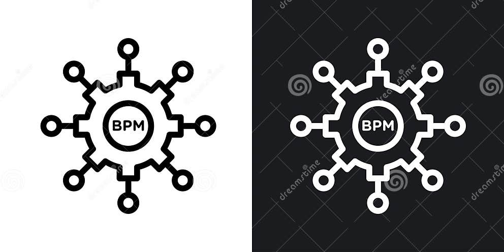 BPM Thin Line Vector Icon Set Stock Vector - Illustration of business ...