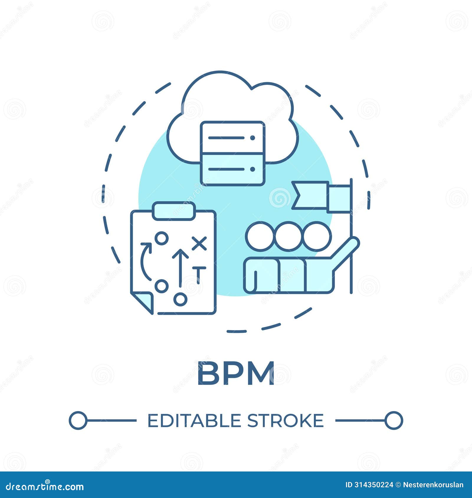 BPM Tool Soft Blue Concept Icon Stock Vector - Illustration of icon ...