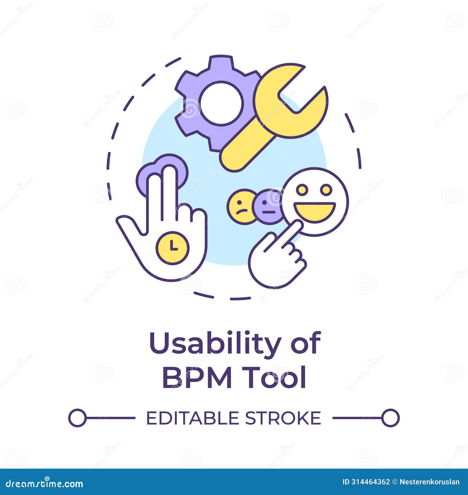 BPM Tool Usability Multi Color Concept Icon Stock Vector - Illustration ...