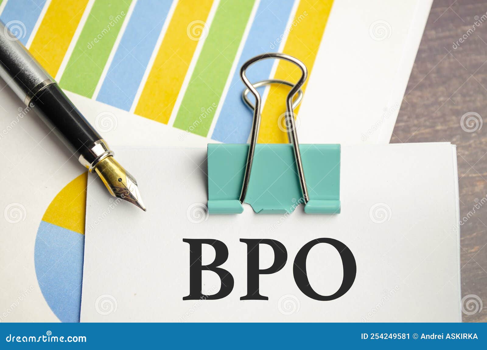 BPO Business Process Outsourcing Text on White Paper on the Desktop ...