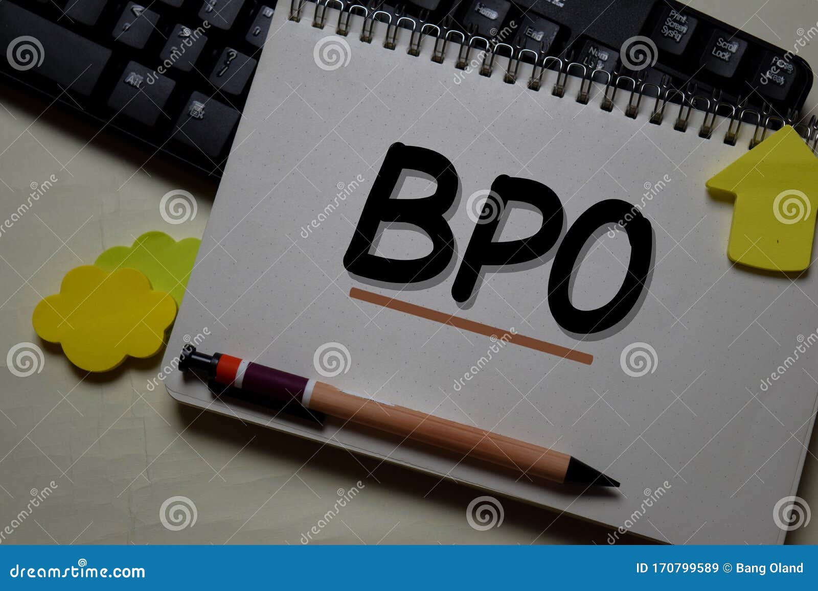 BPO - Business Process Outsourcing Write on a Book Isolated on Office ...