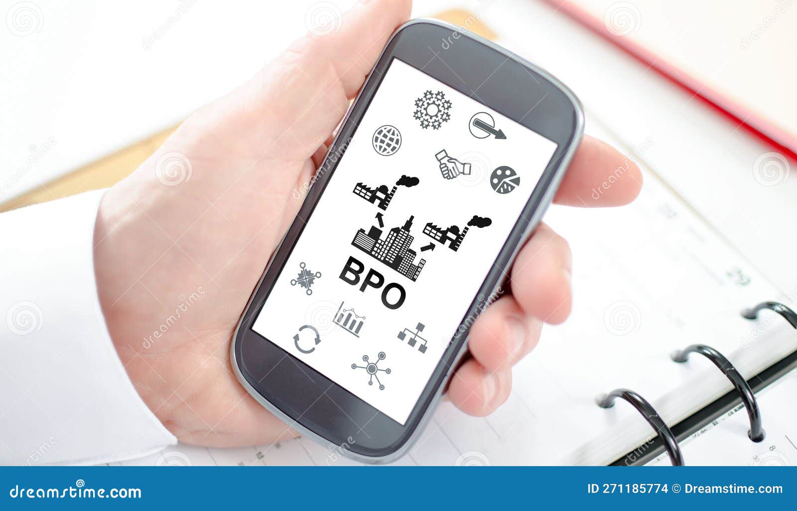 Bpo Concept on a Smartphone Stock Photo - Image of processing, finance ...