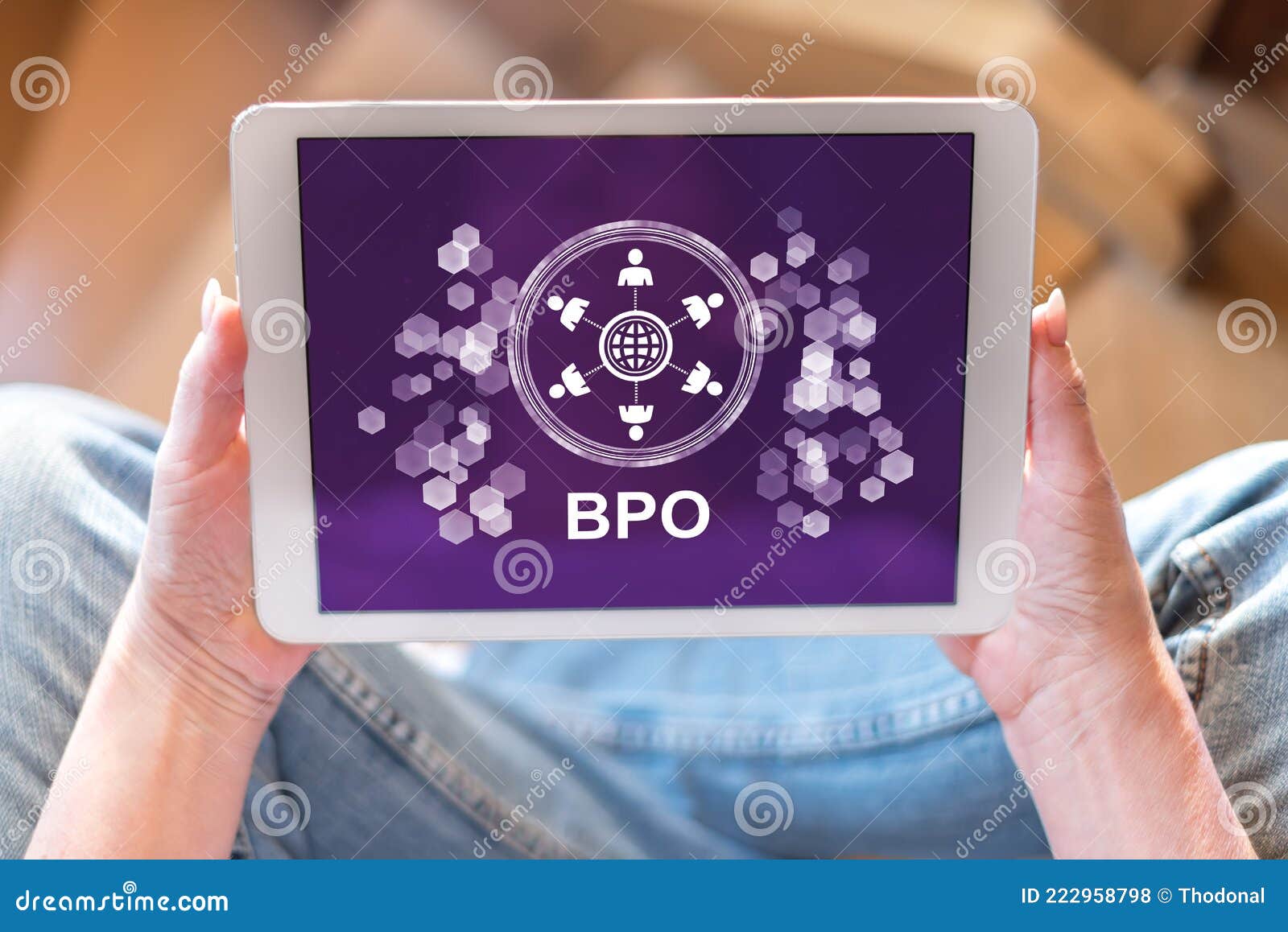 Bpo concept on a tablet stock photo. Image of office - 222958798